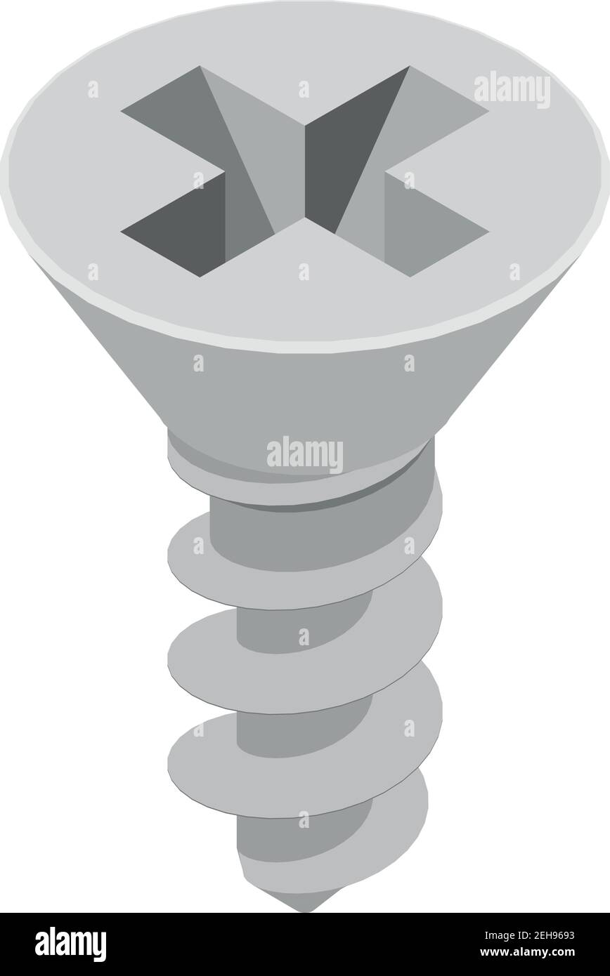 Screw icon. Isometric of screw vector icon for web design isolated on ...