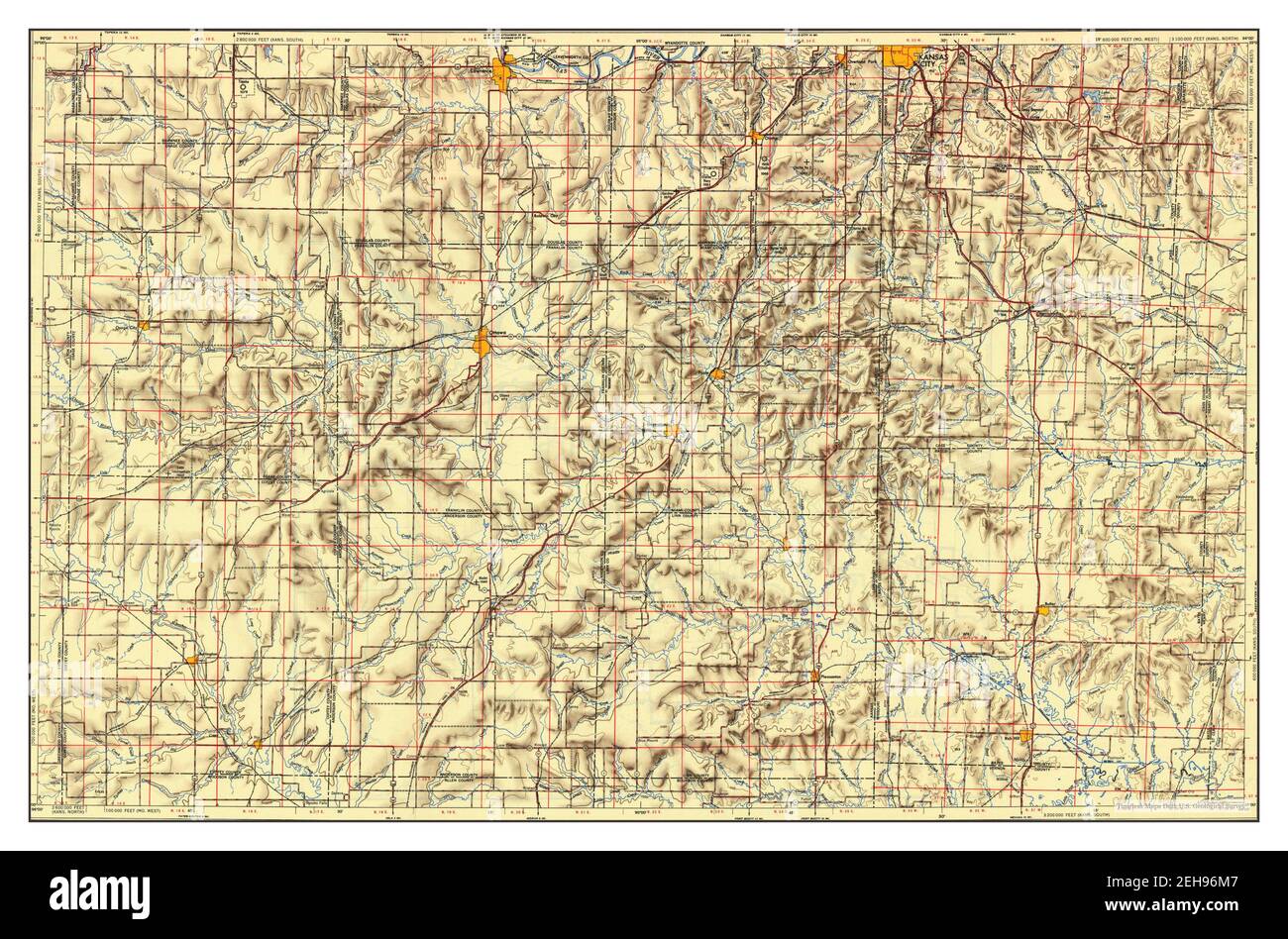 Lawrence, Kansas, map 1947, 1:250000, United States of America by ...