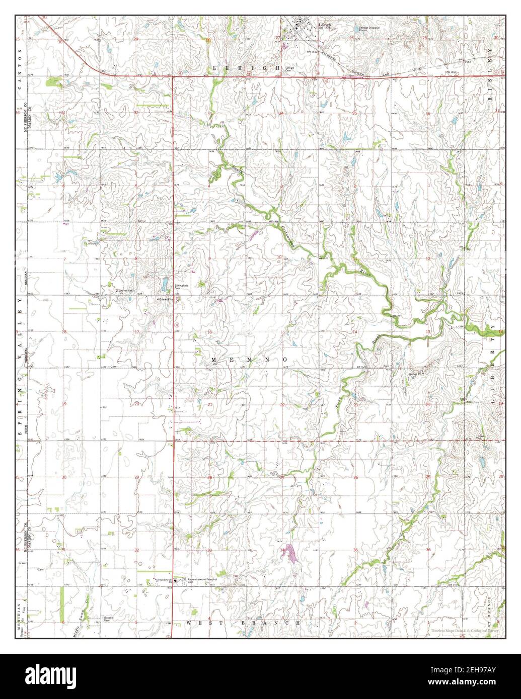 Lehigh, Kansas, map 1971, 1:24000, United States of America by Timeless ...