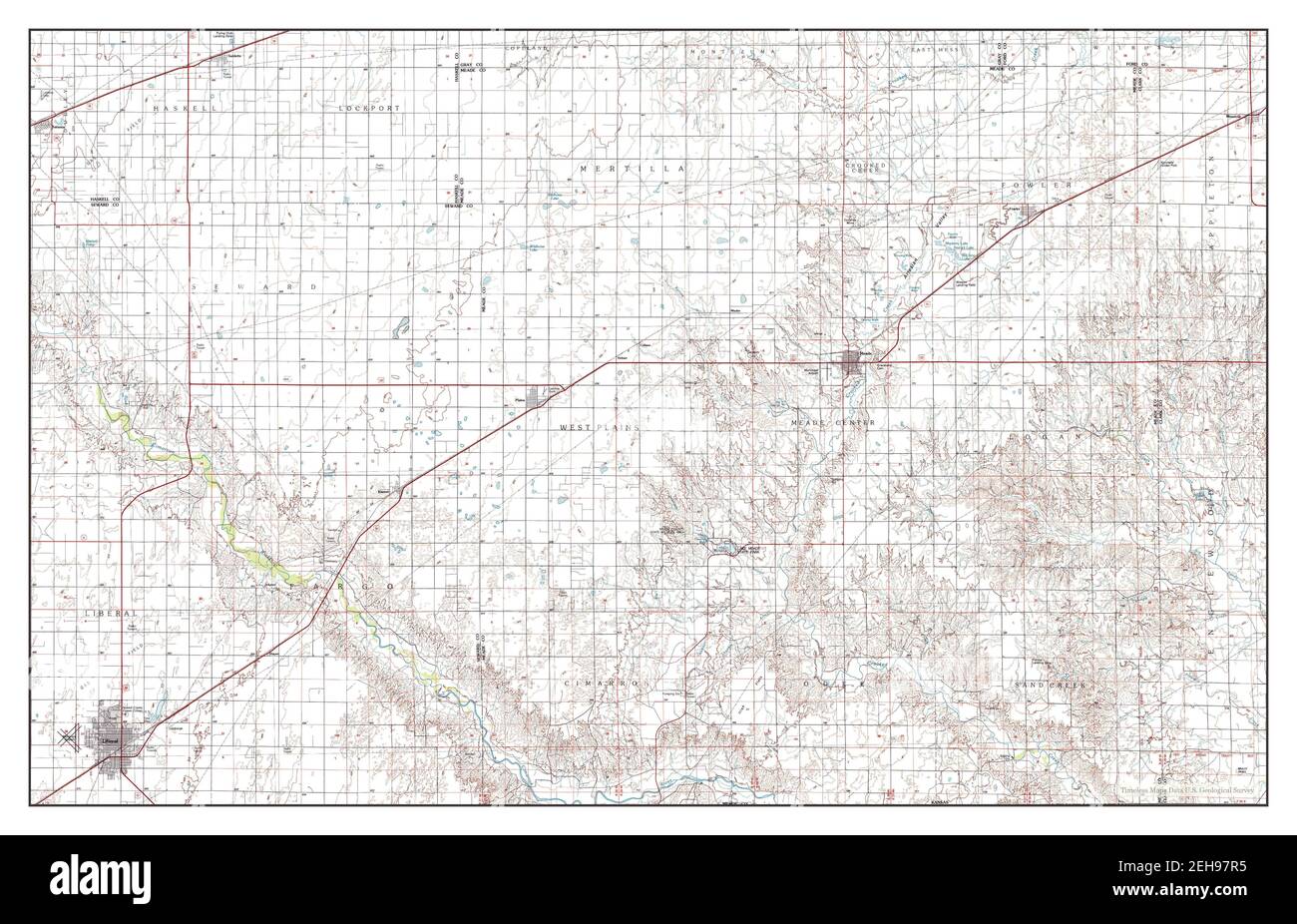Liberal, Kansas, map 1985, 1:100000, United States of America by ...