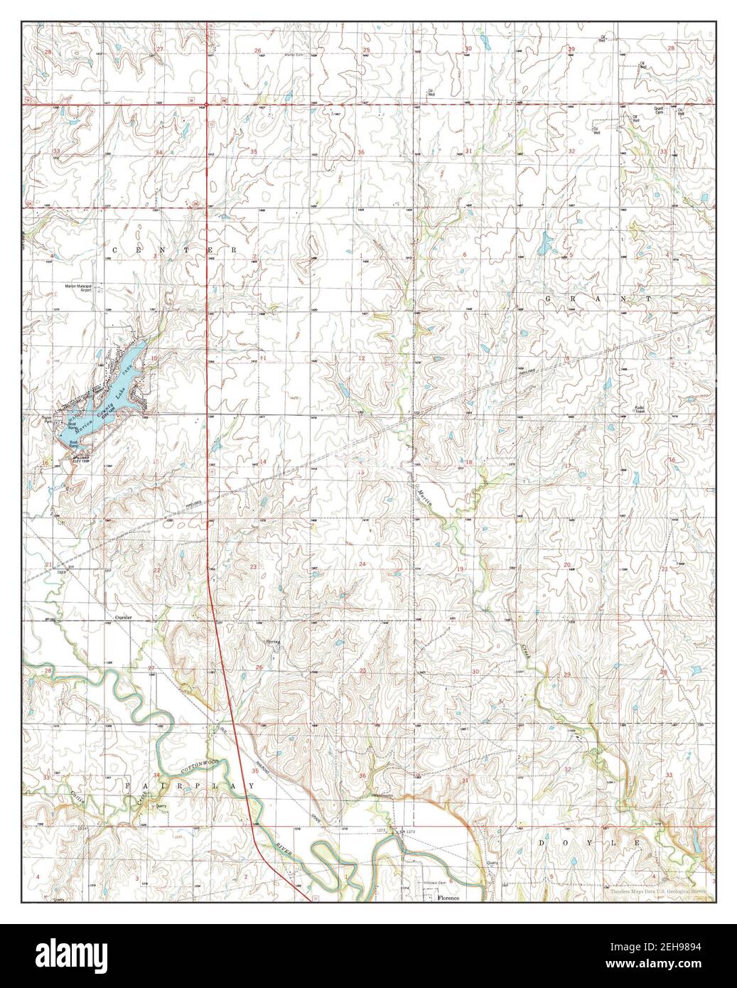 Lincolnville SW, Kansas, map 1989, 1:24000, United States of America by ...
