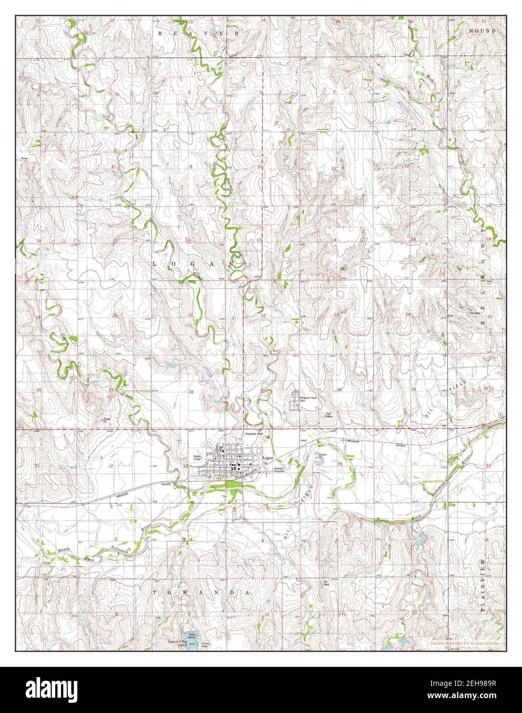 Logan, Kansas, map 1978, 1:24000, United States of America by Timeless ...