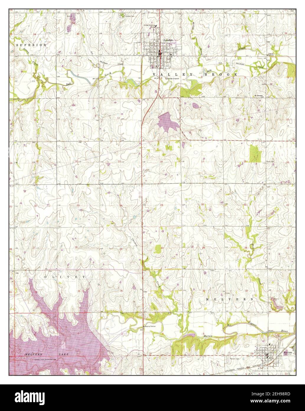 Lyndon, Kansas, map 1965, 1:24000, United States of America by Timeless ...