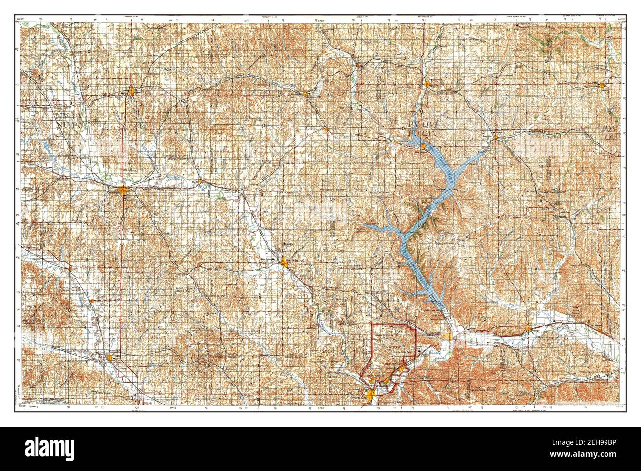 Map of manhattan kansas Cut Out Stock Images & Pictures - Alamy
