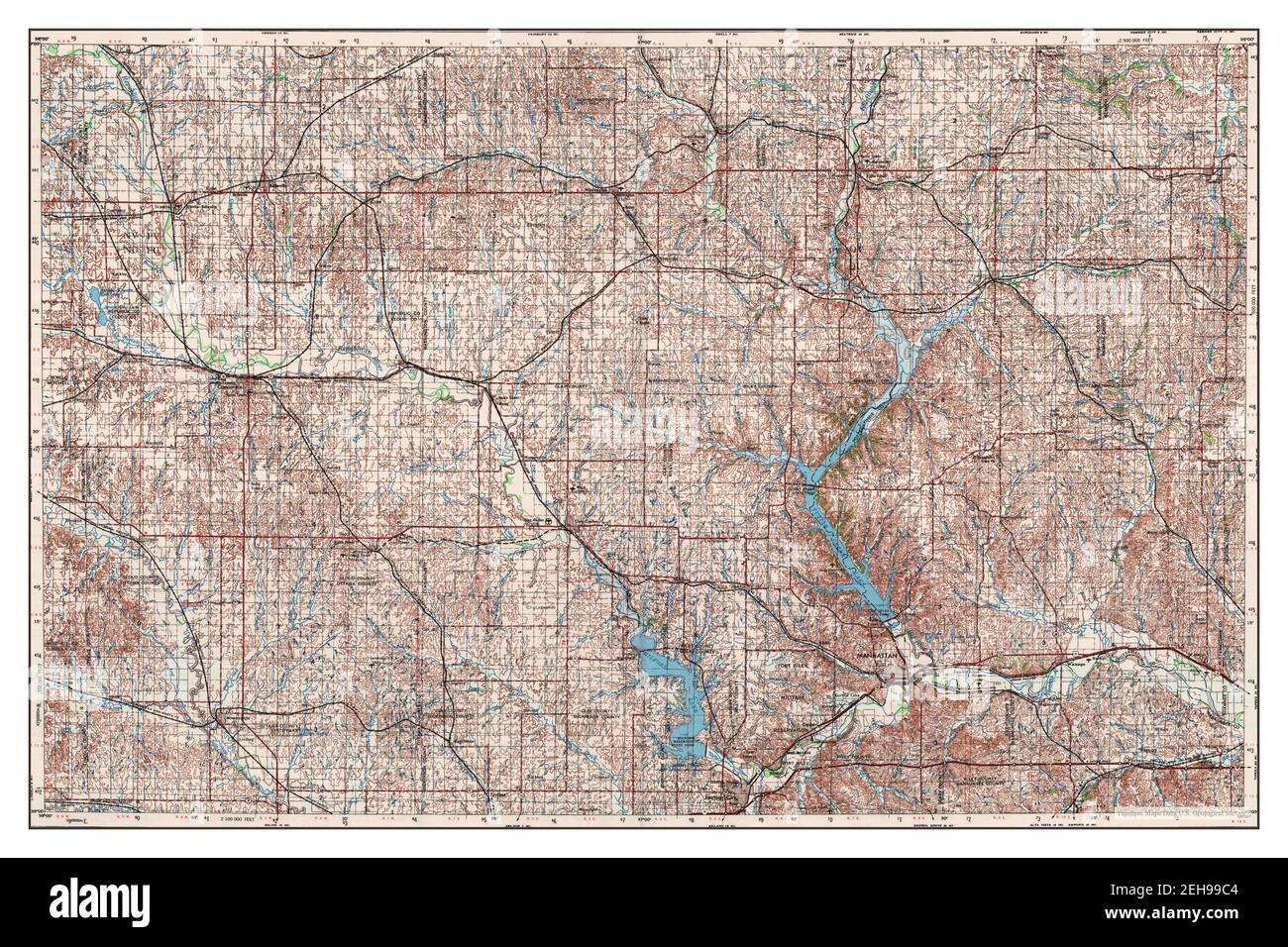 Map of manhattan kansas Cut Out Stock Images & Pictures - Alamy