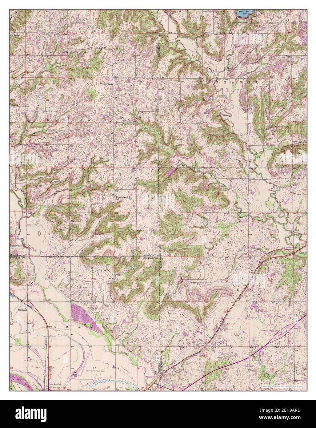 Midland, Kansas, map 1950, 1:24000, United States of America by ...