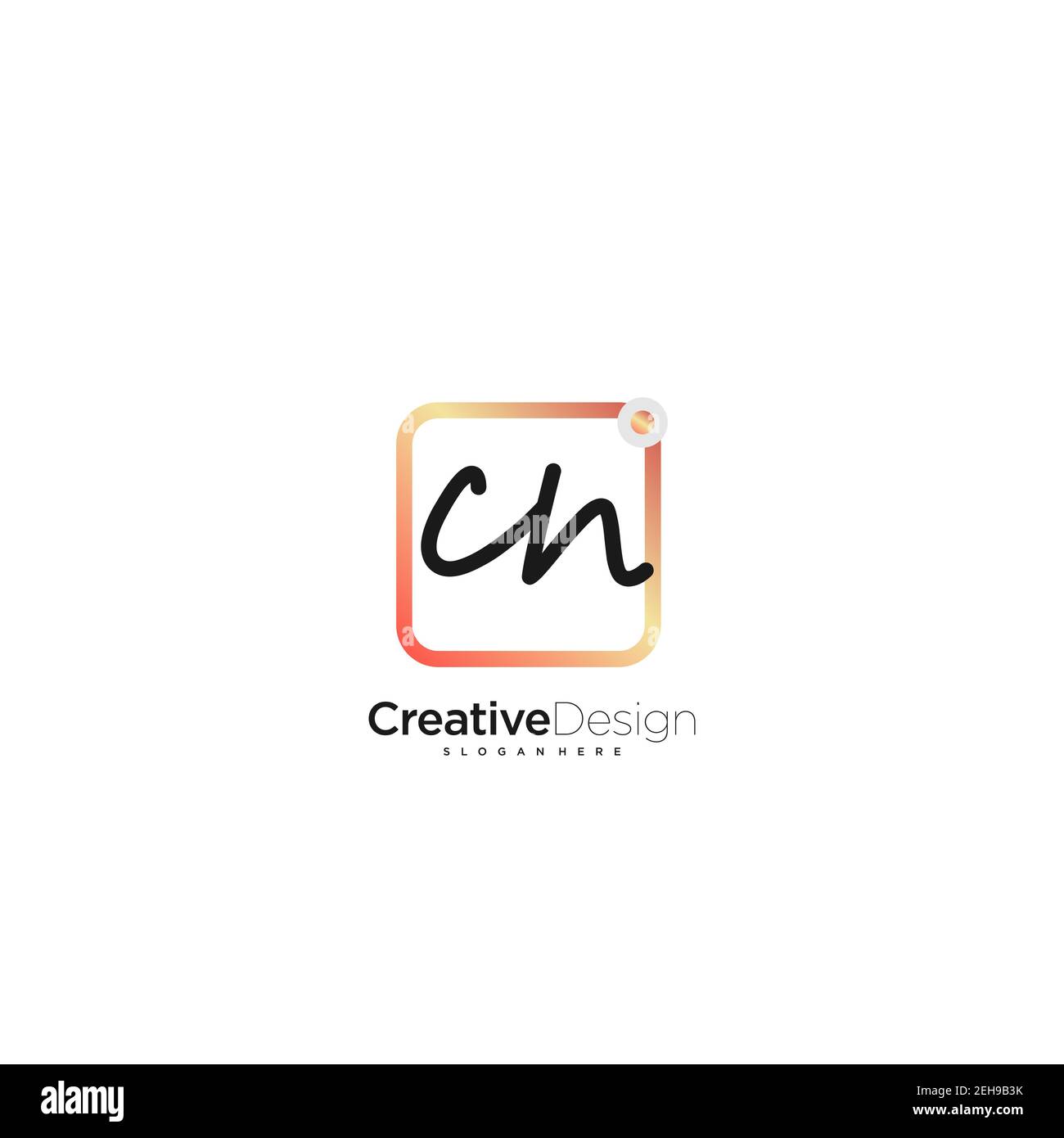 CN Initial Letter handwriting logo hand drawn colorful box vector, logo ...
