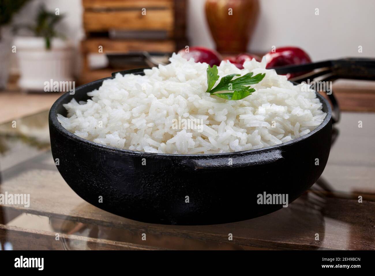 Cooked grain White Rice food Stock Photo - Alamy