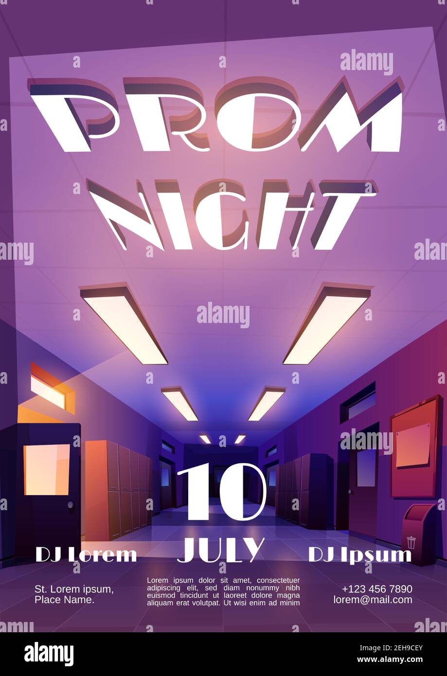 School hallway poster hi-res stock photography and images - Alamy