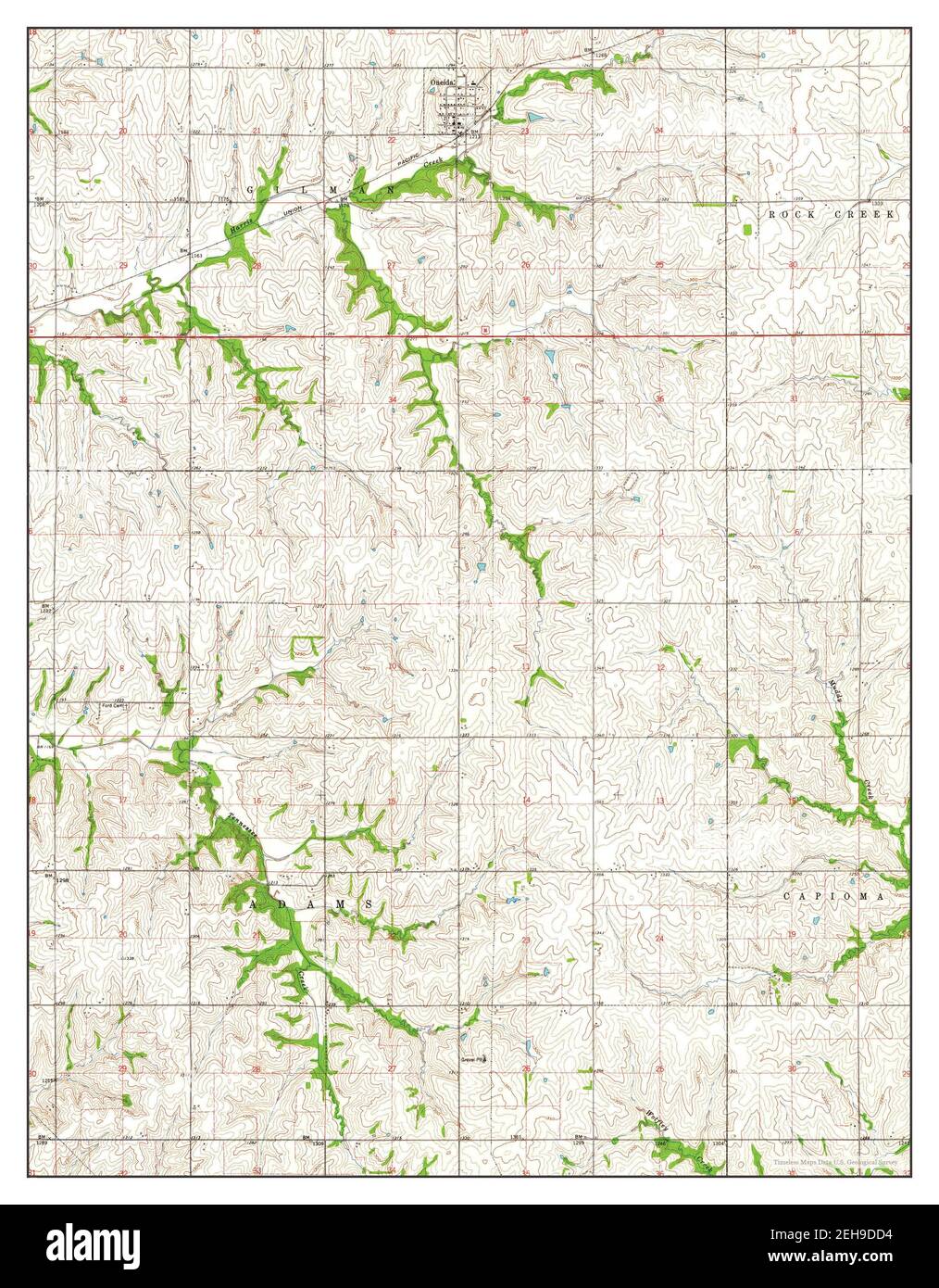 Oneida, Kansas, map 1961, 1:24000, United States of America by Timeless ...