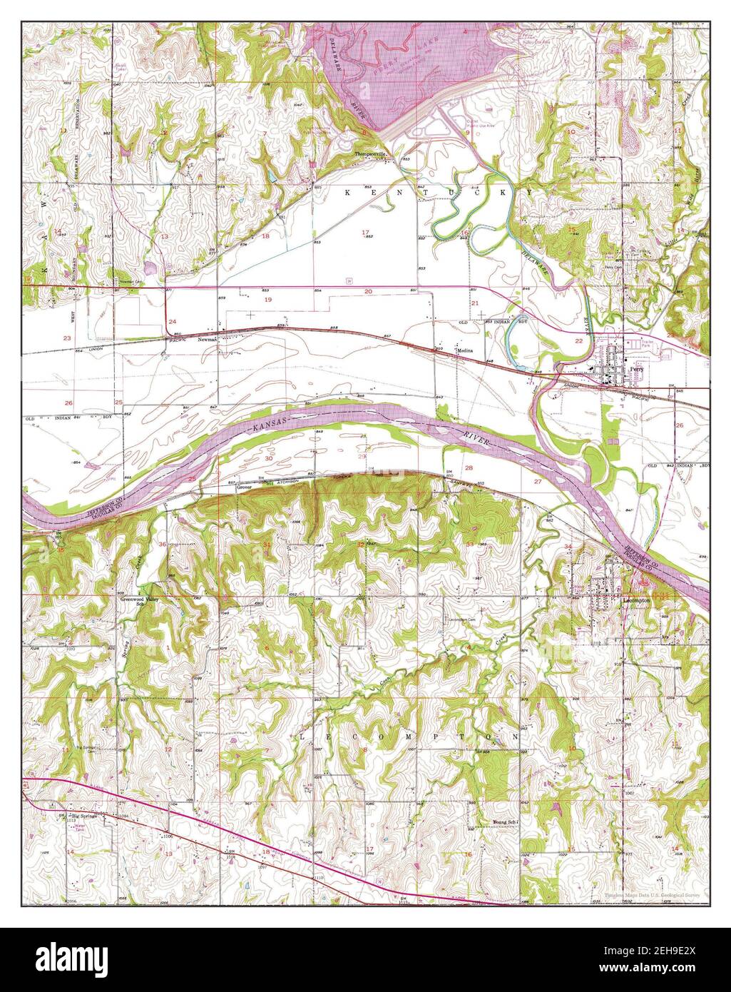 Perry, Kansas, map 1949, 1:24000, United States of America by Timeless ...