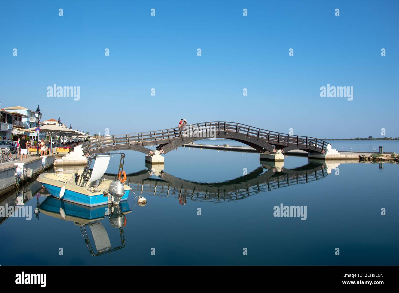 Lefkas (Lefkada) town, amazing view at the small marina for the fishing ...