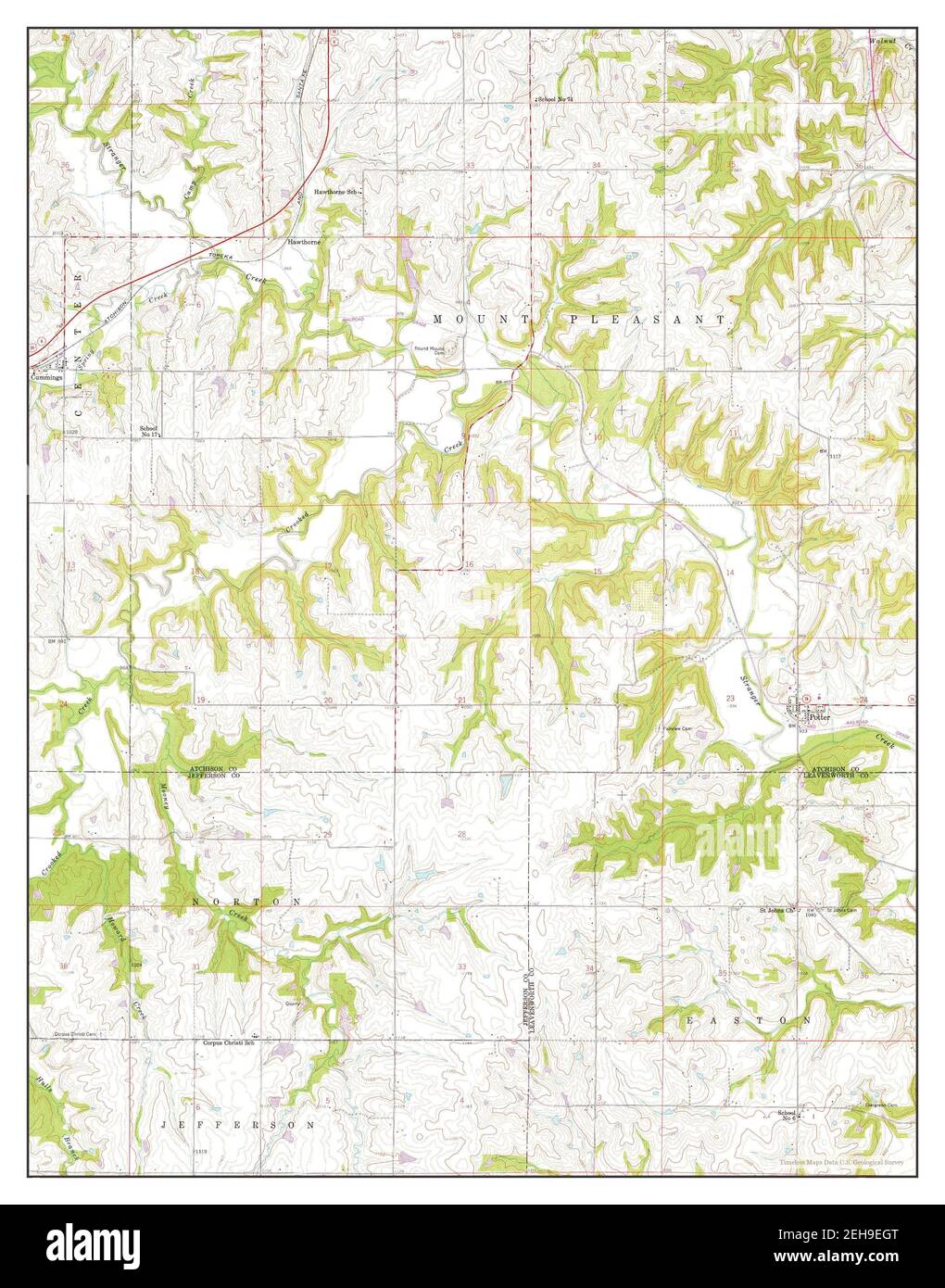 Potter, Kansas, map 1960, 1:24000, United States of America by Timeless ...