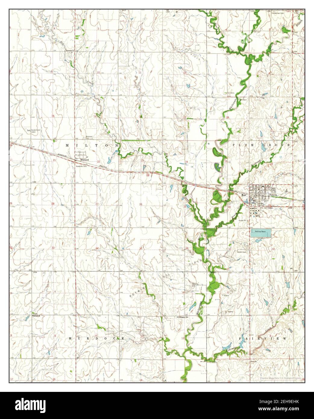 Potwin, Kansas, map 1961, 1:24000, United States of America by Timeless ...