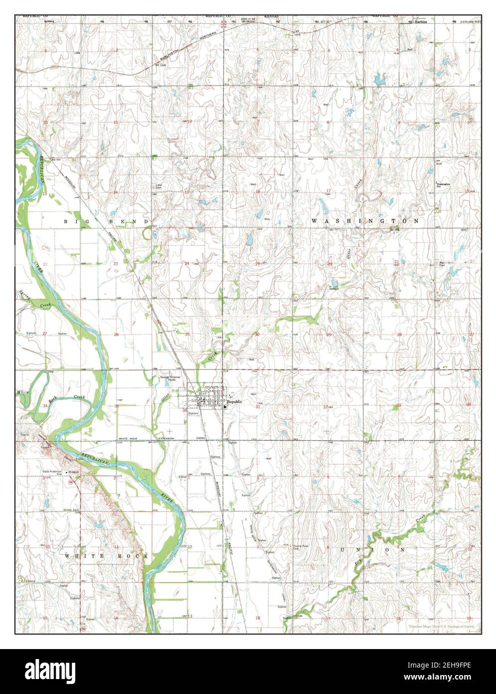 Republic, Kansas, map 1969, 1:24000, United States of America by ...