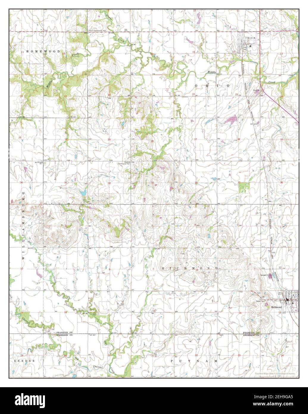 Richmond, Kansas, map 1965, 1:24000, United States of America by ...