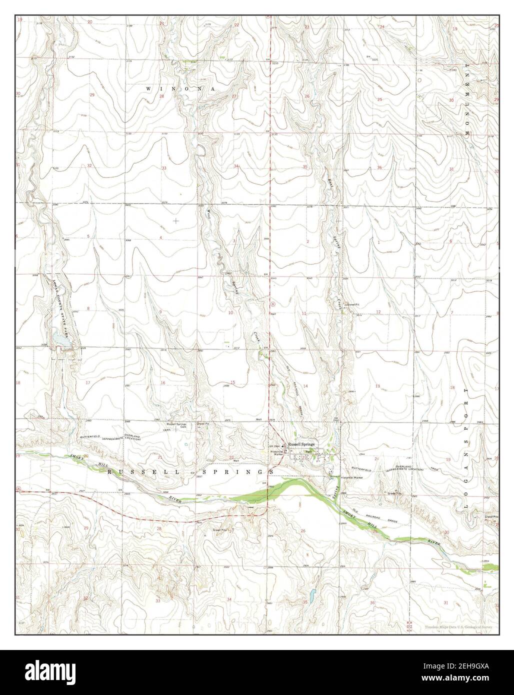 Map of russell springs Cut Out Stock Images & Pictures - Alamy