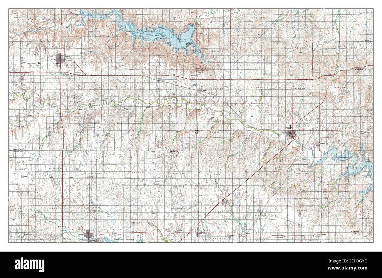Russell, Kansas, map 1985, 1:100000, United States of America by ...