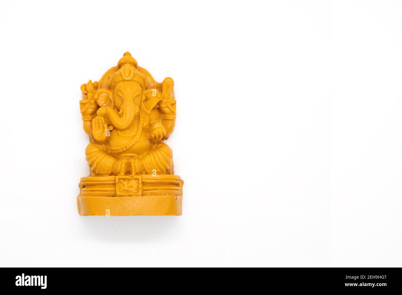Ganesha statue of Hindu god Ganesha on white background. Top views ...
