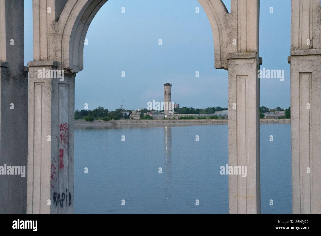 Blue Lacul Morii ("Mill Lake"), the largest lake in Bucharest, Romani ...