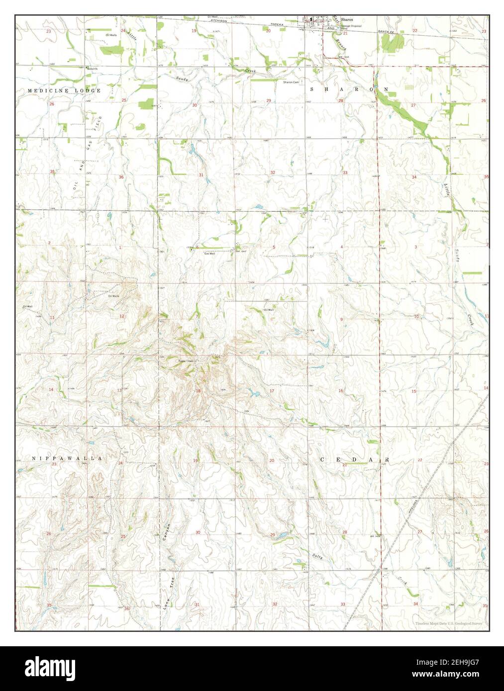 Sharon South, Kansas, map 1972, 1:24000, United States of America by ...