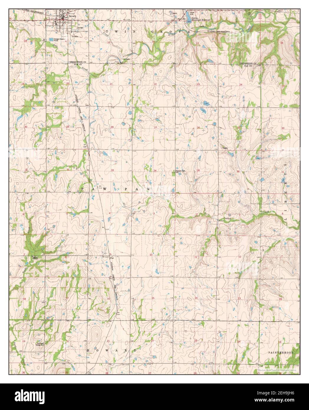 Severy South, Kansas, map 1975, 1:24000, United States of America by ...
