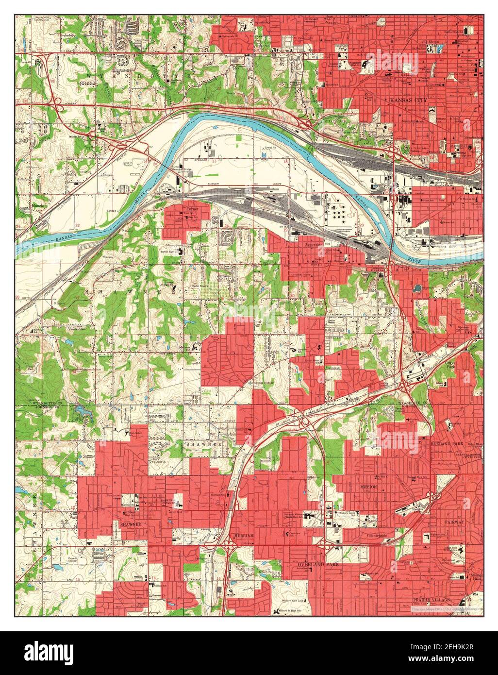 Shawnee, Kansas, map 1964, 1:24000, United States of America by ...