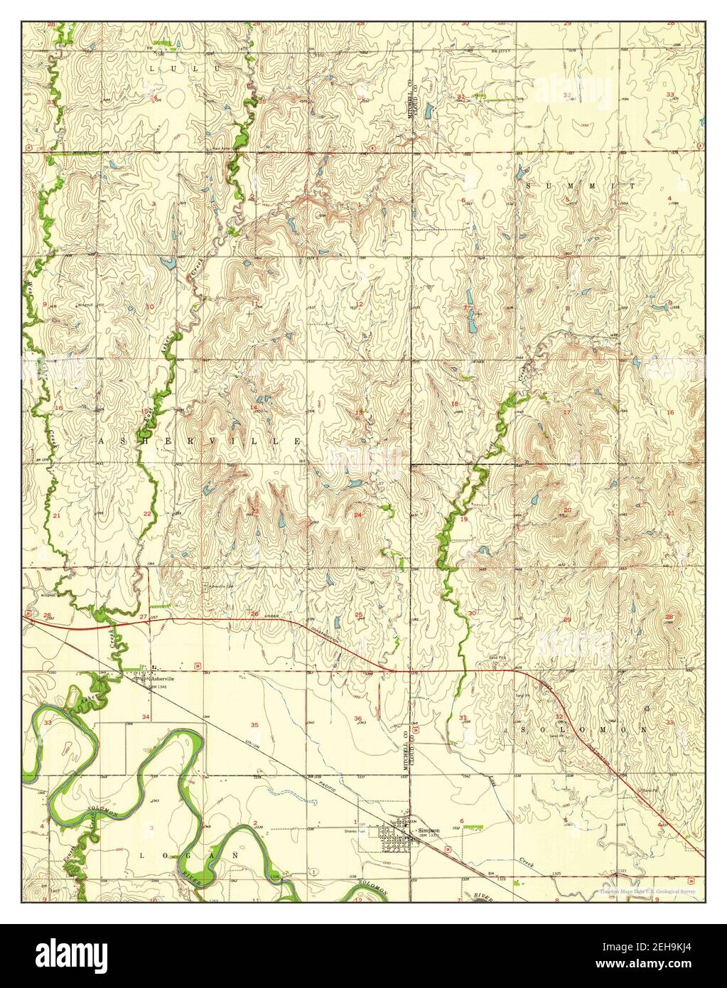 Simpson, Kansas, map 1953, 1:24000, United States of America by ...