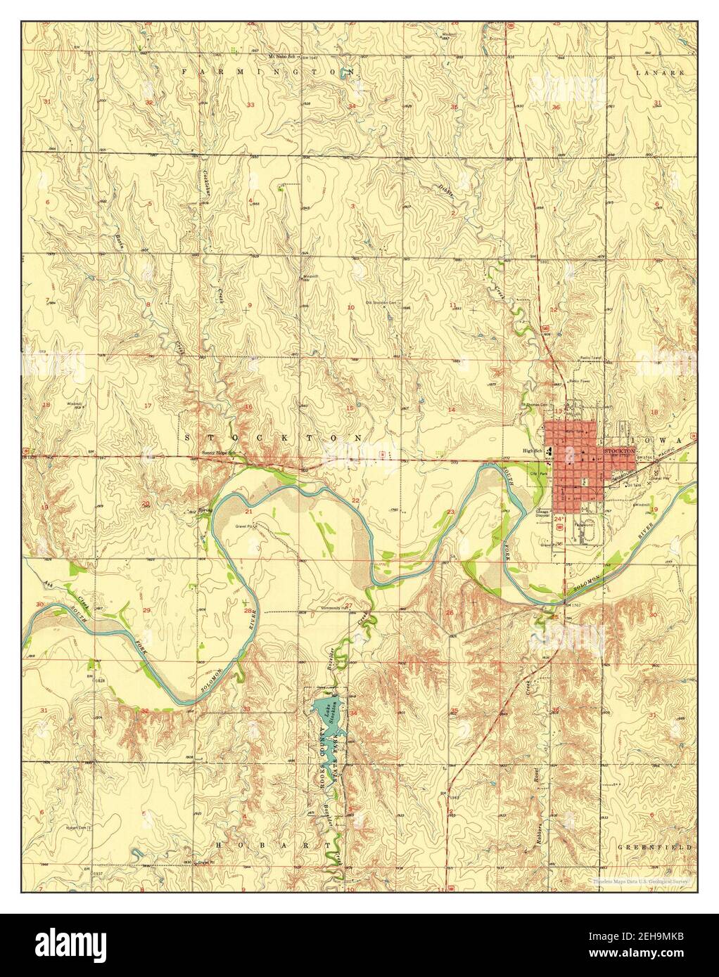 Stockton, Kansas, map 1953, 1:24000, United States of America by ...