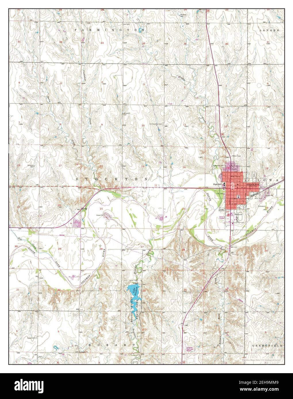 Stockton, Kansas, map 1953, 1:24000, United States of America by ...