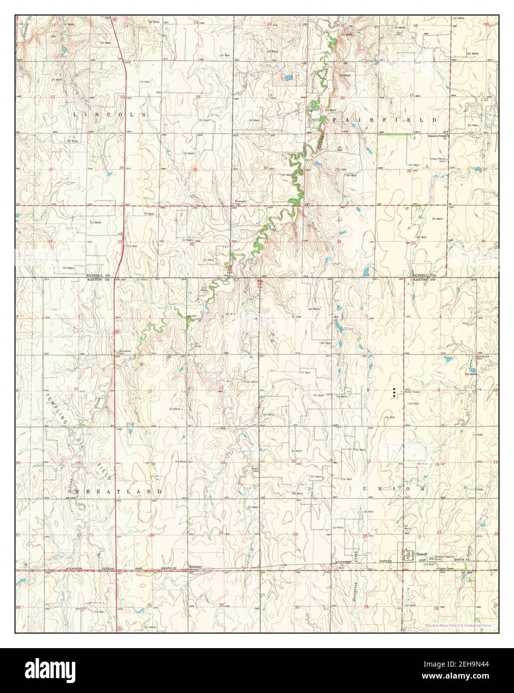 Susank, Kansas, map 1969, 1:24000, United States of America by Timeless ...