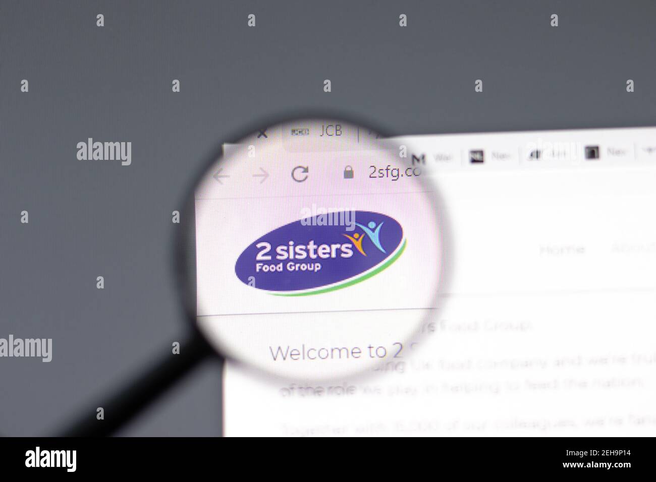 New York, USA - 15 February 2021: 2 Sisters Food Group website in ...