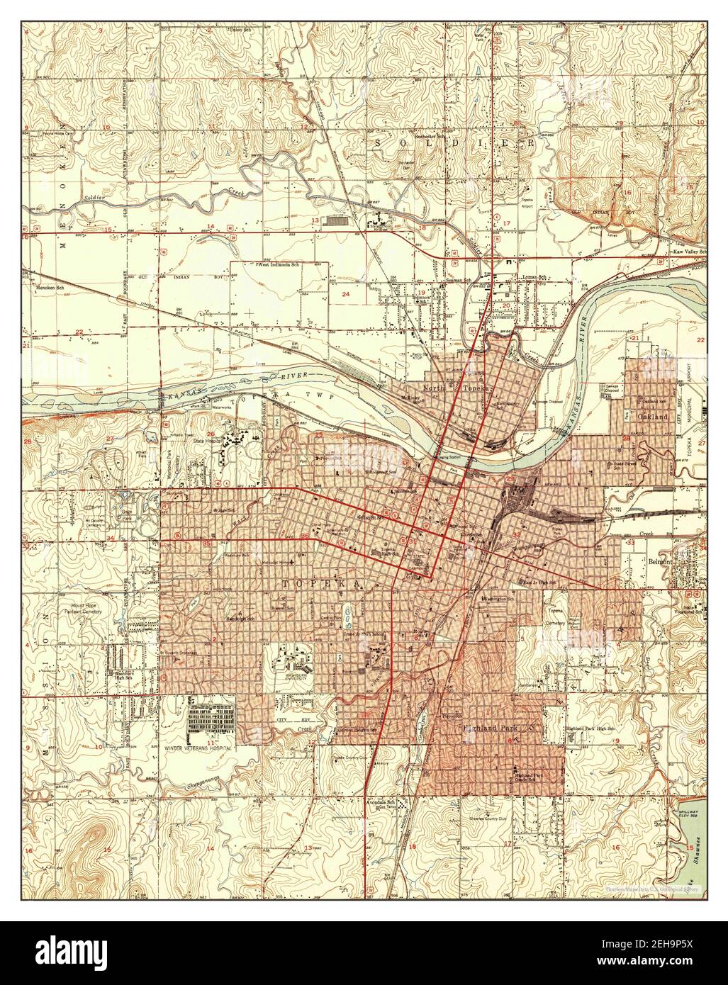 Map of topeka Cut Out Stock Images & Pictures - Alamy