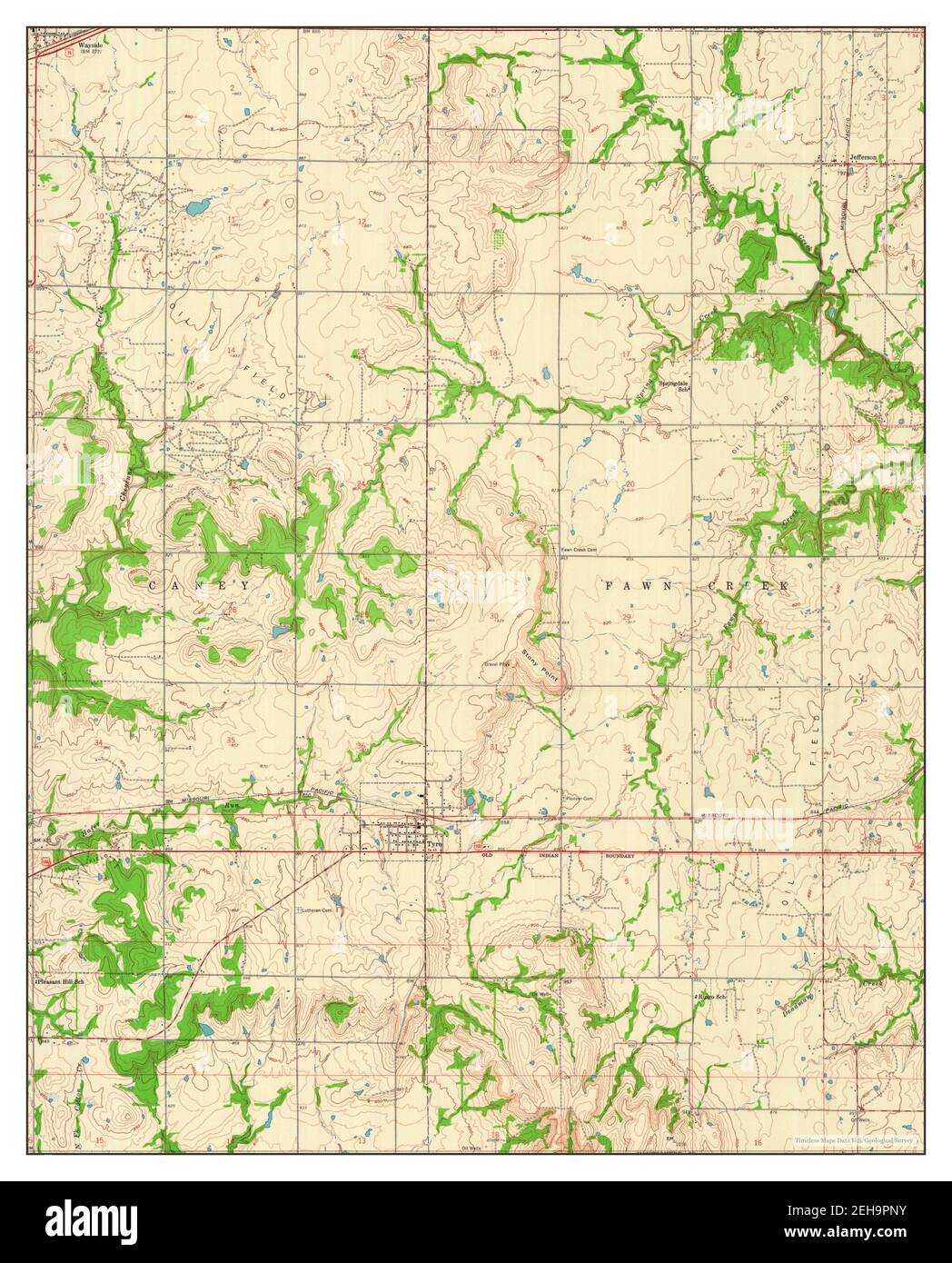Tyro, Kansas, map 1959, 1:24000, United States of America by Timeless ...