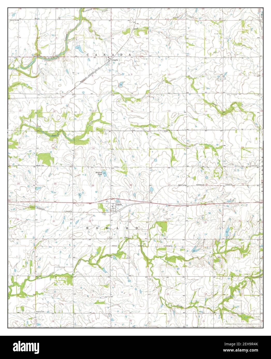 Valeda, Kansas, map 1974, 1:24000, United States of America by Timeless ...
