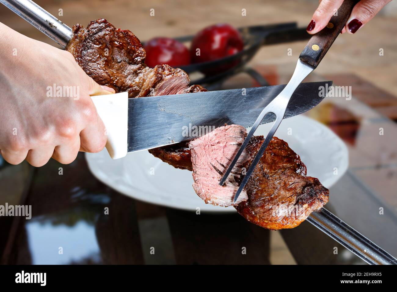 Brazilian Picanha, steak BBQ food Stock Photo - Alamy