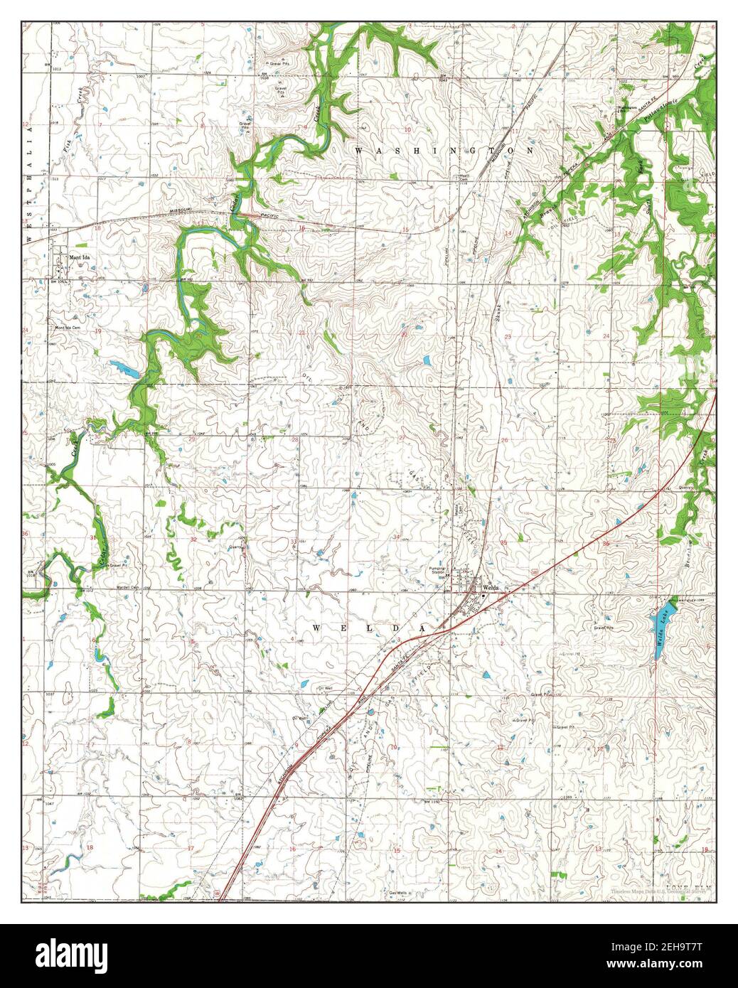 Welda, Kansas, map 1966, 1:24000, United States of America by Timeless ...