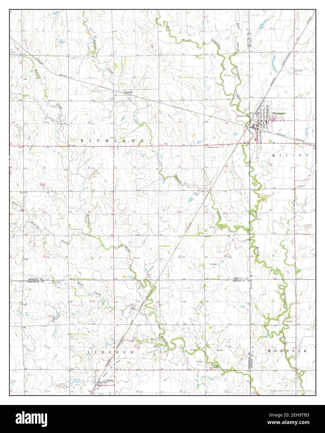 Whitewater, Kansas, map 1962, 1:24000, United States of America by ...