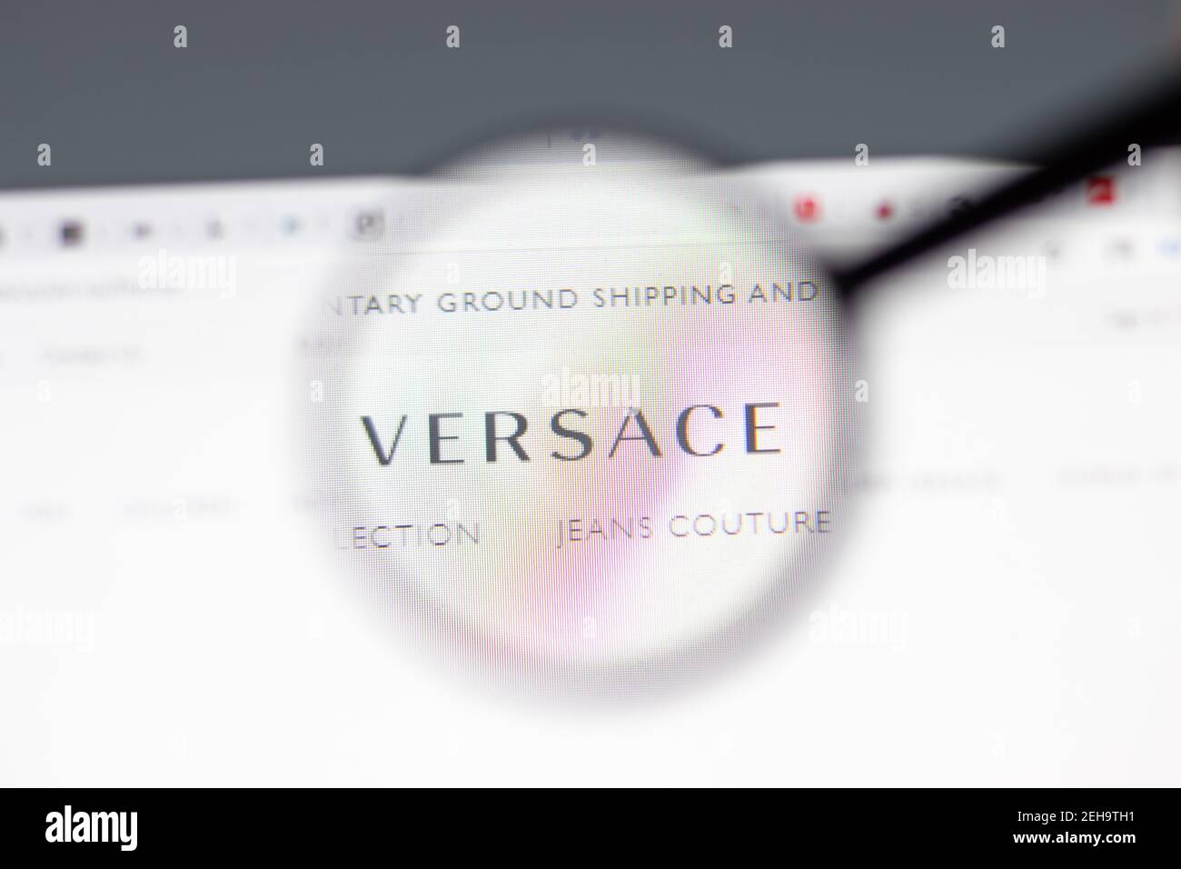New York, USA - 15 February 2021: Versace website in browser with ...