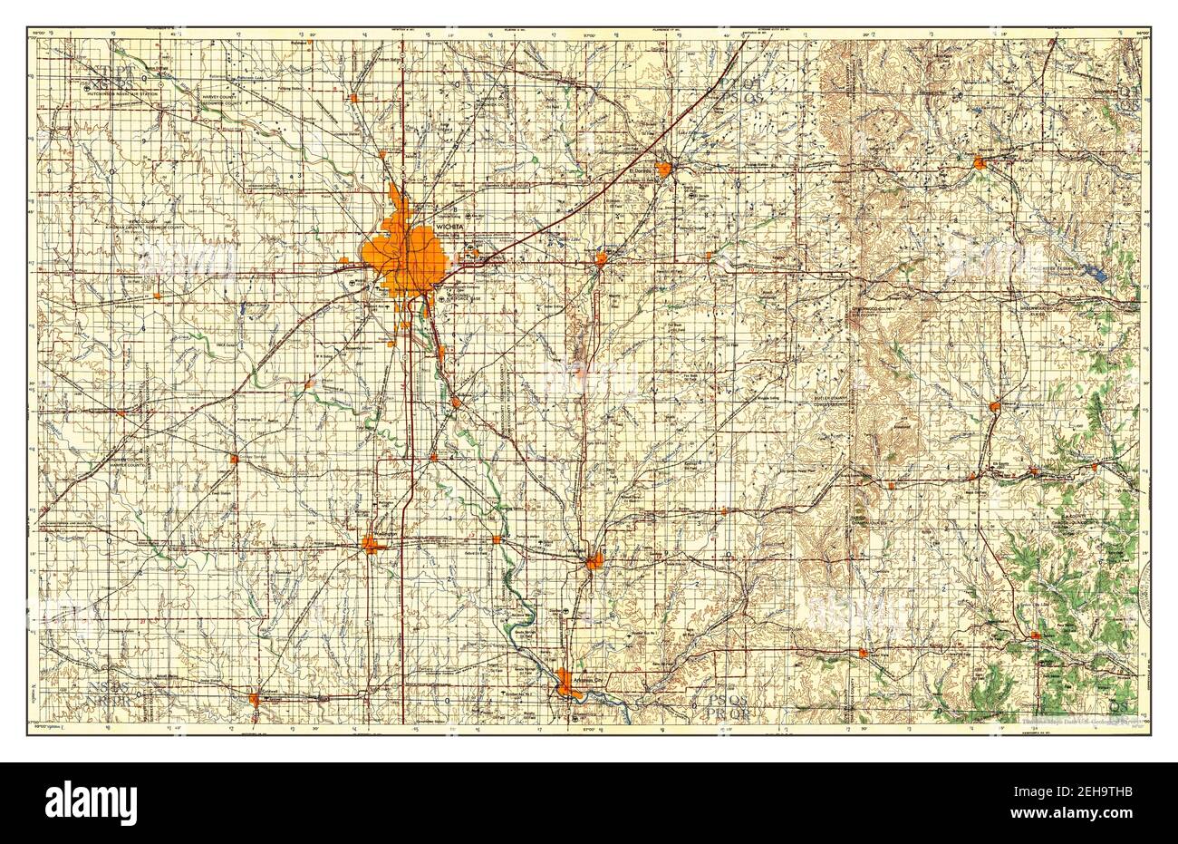 Wichita, Kansas, map 1958, 1:250000, United States of America by ...