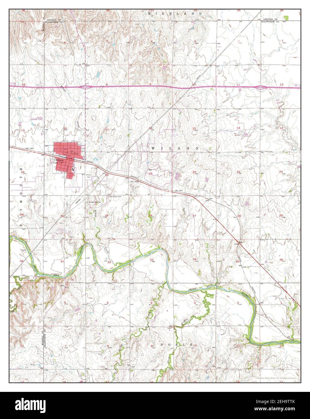 Wilson, Kansas, map 1956, 1:24000, United States of America by Timeless ...