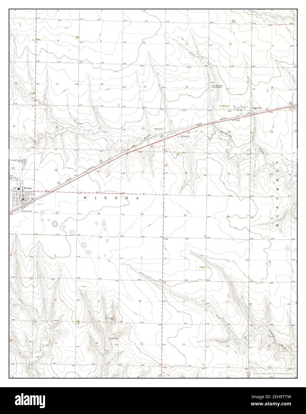 Winona, Kansas, map 1972, 1:24000, United States of America by Timeless ...