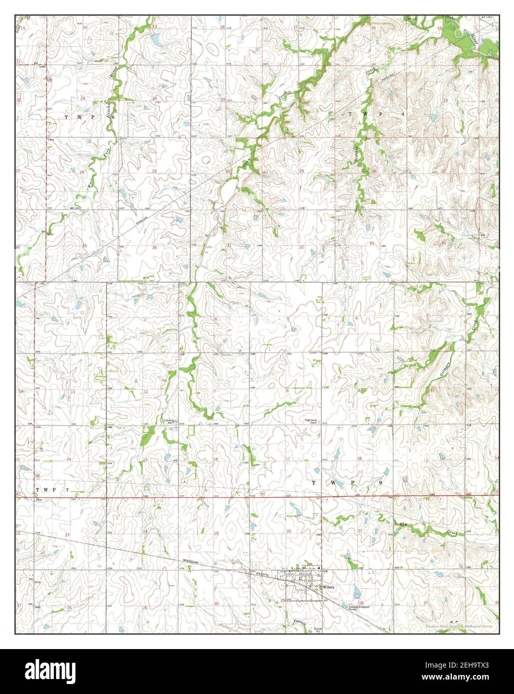 Wilsey, Kansas, map 1972, 1:24000, United States of America by Timeless ...