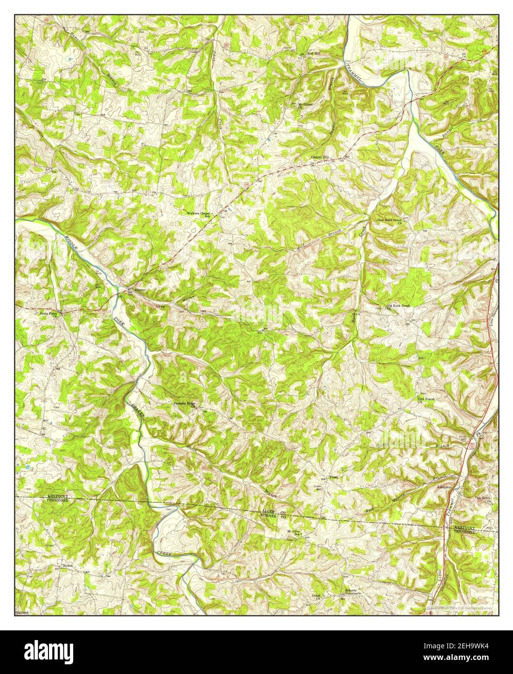 Adolphus, Kentucky, map 1954, 1:24000, United States of America by ...