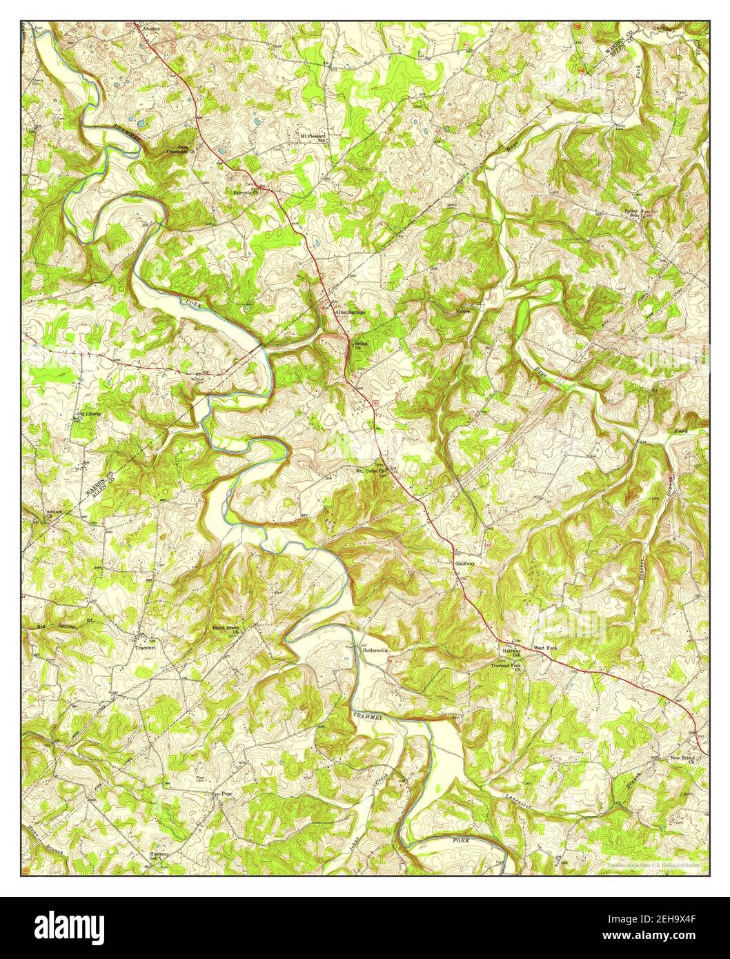 Allen Springs, Kentucky, map 1954, 1:24000, United States of America by ...