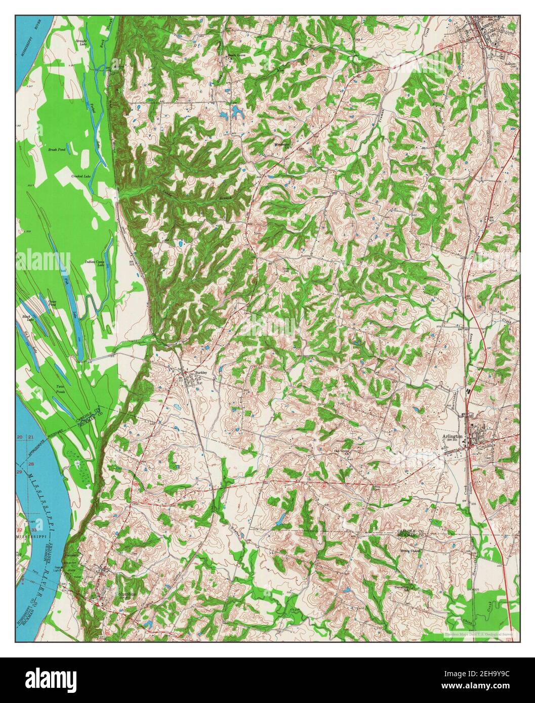 Arlington, Kentucky, map 1951, 1:24000, United States of America by ...