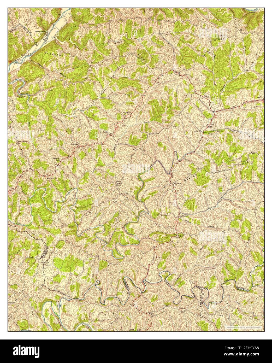 Ashbrook, Kentucky, map 1952, 1:24000, United States of America by ...