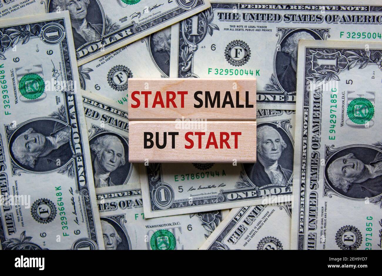 Start small but start symbol. Concept words 'Start small but start' on ...