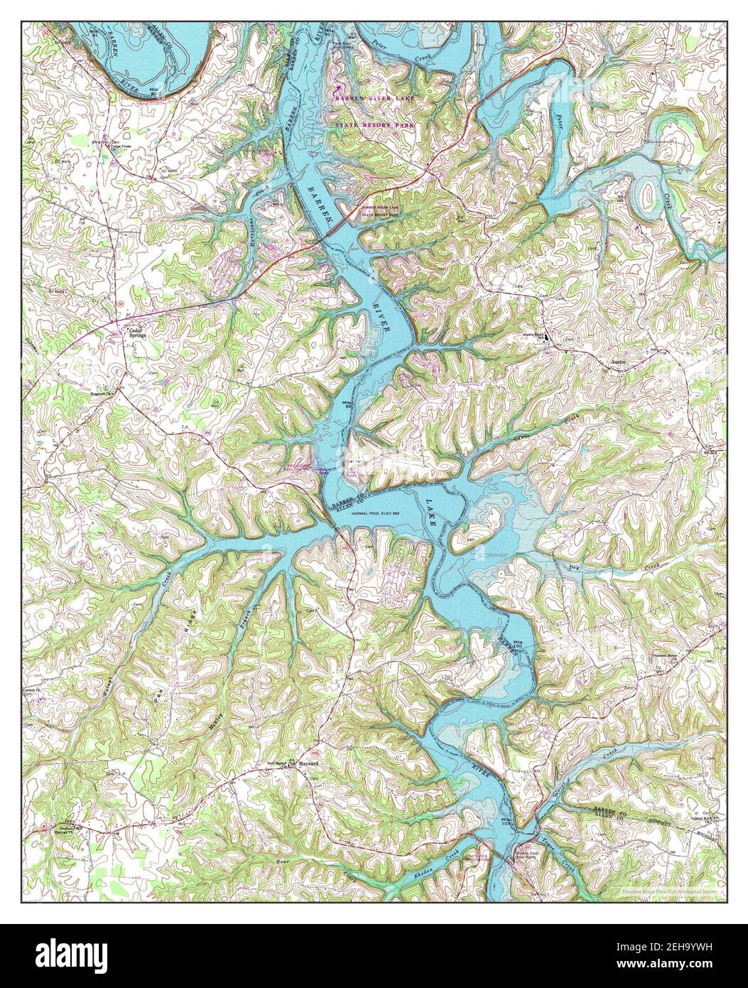 Austin, Kentucky, map 1965, 1:24000, United States of America by ...