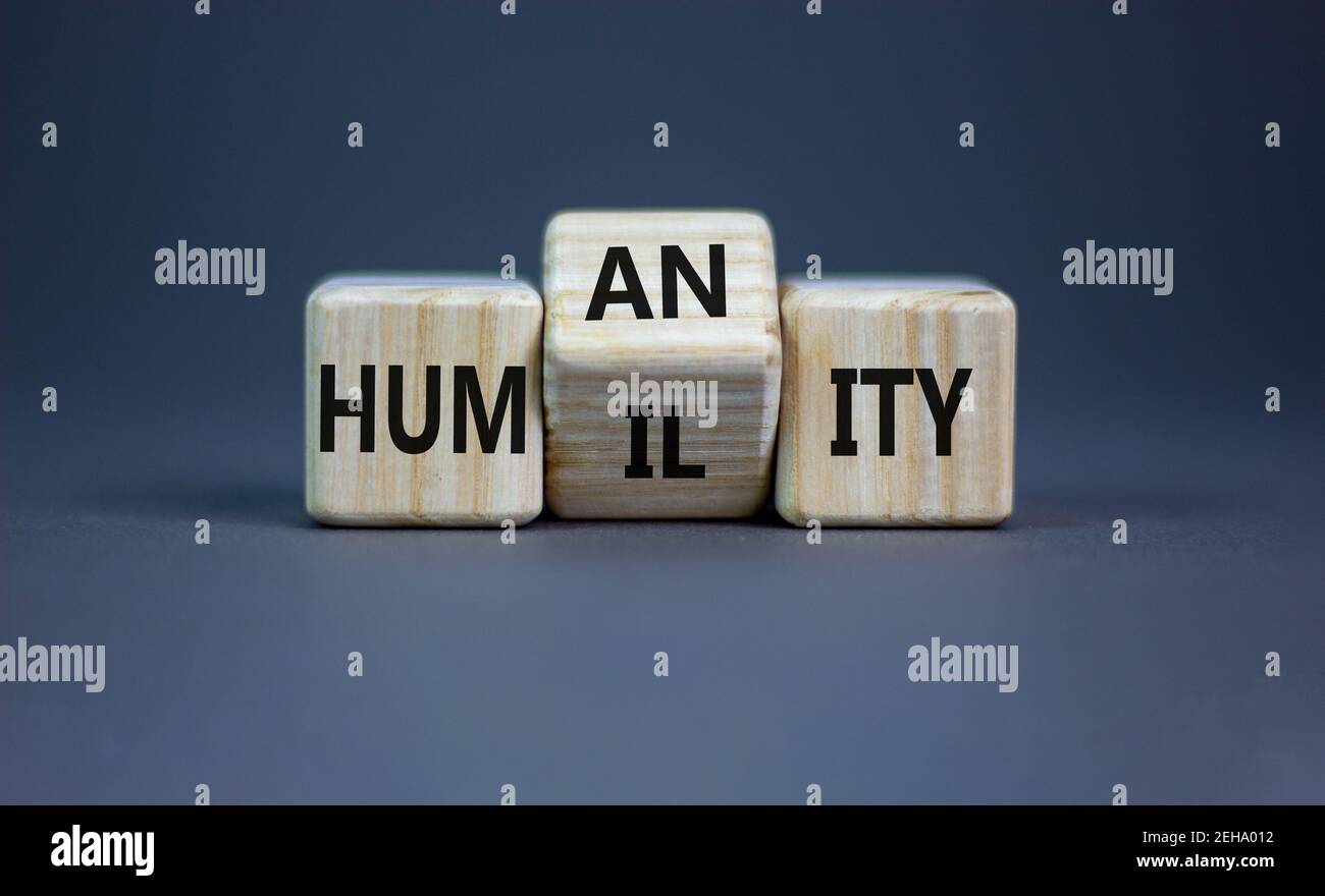 Humility vs humanity symbol. Turned cubes and changed the word ...